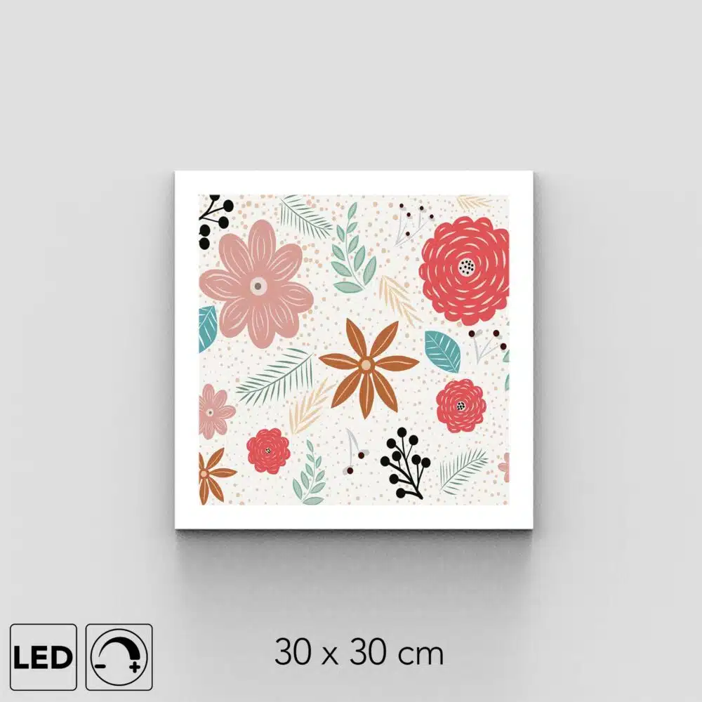 Applique murale fleurs 30x30cm | Lumeninside