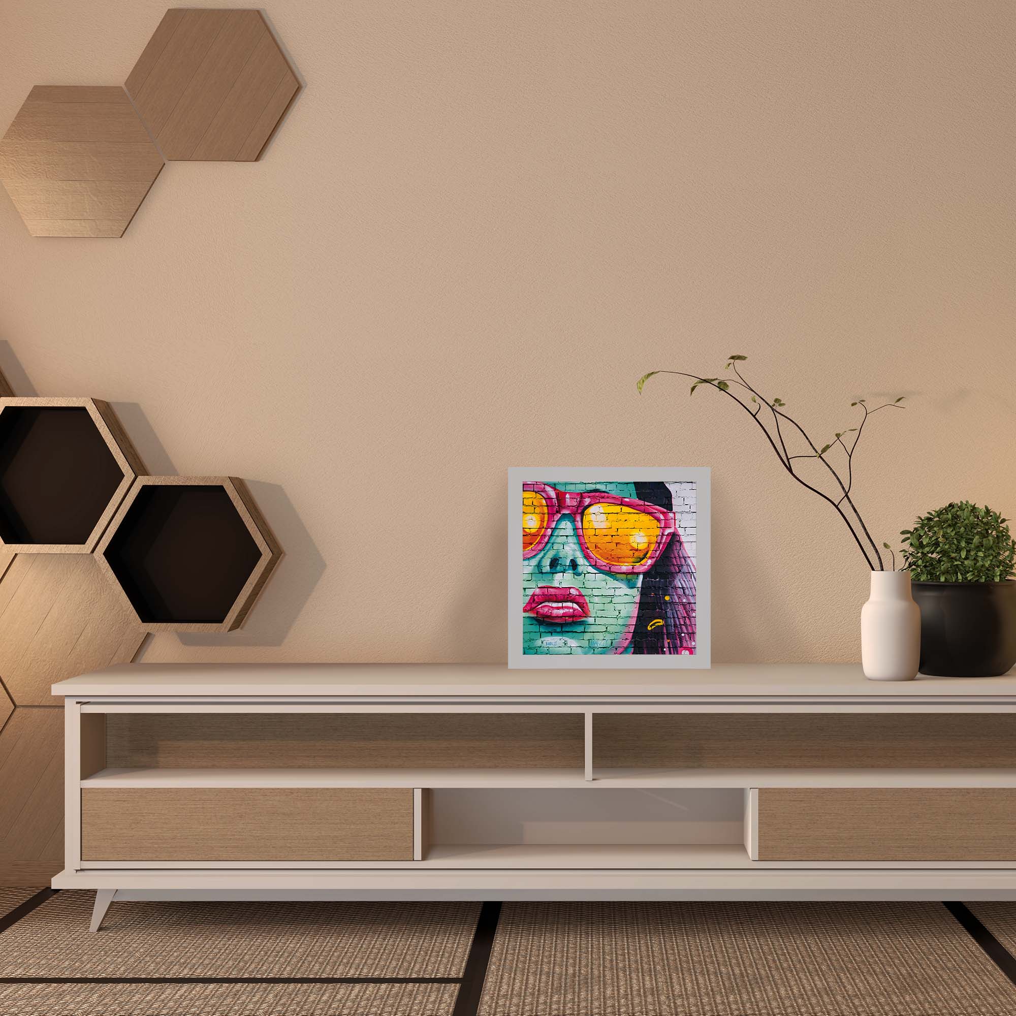 Lampe graffiti 30x30cm visuel LumenArt | Lumeninside