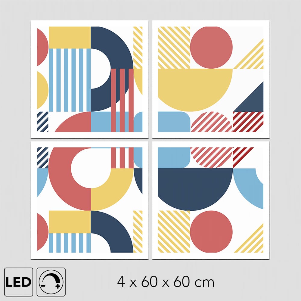 Pack 2x2 Panneaux LED pop art 60x60 cm | Lumeninside