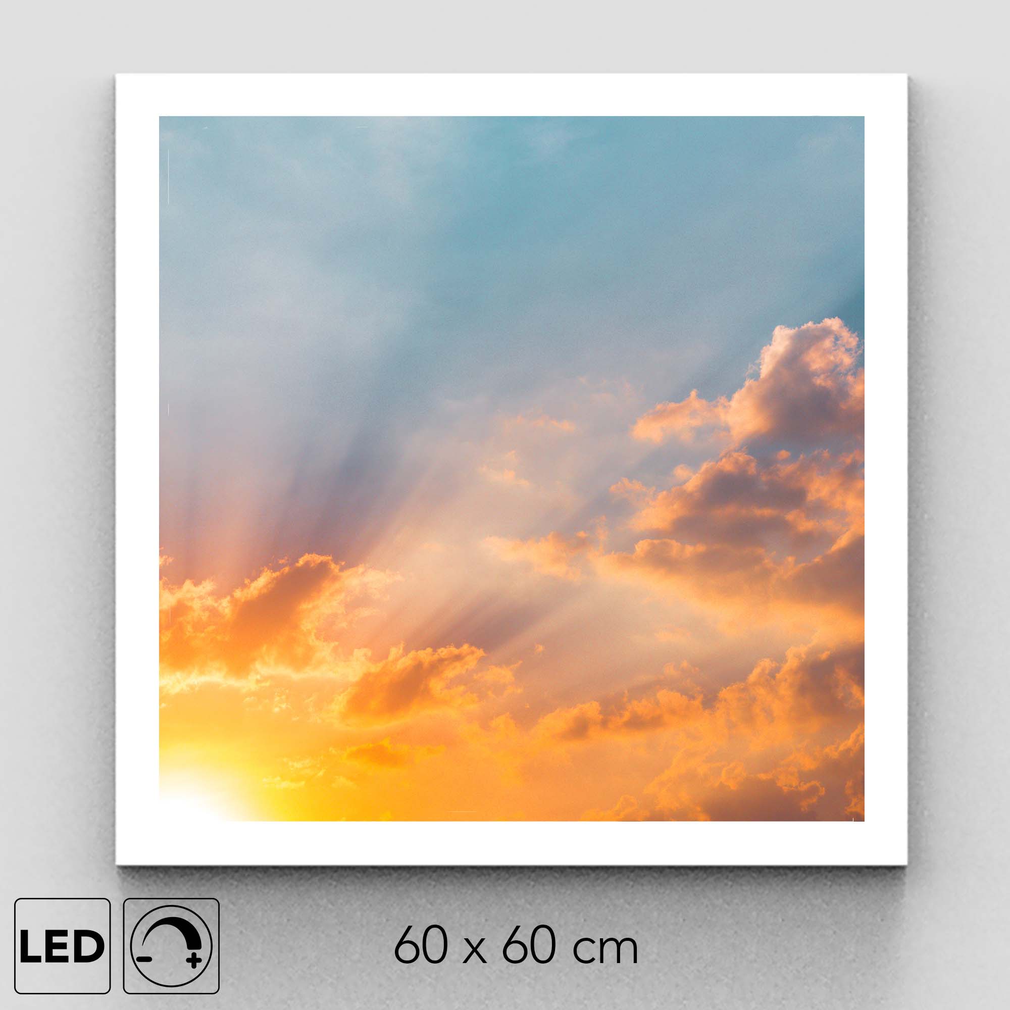 Plafonnier ciel ensoleillé 60x60cm visuel LumenArt | Lumeninside